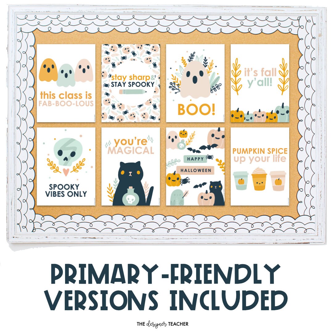 Cute Halloween Posters Easy Bulletin Board Printable Halloween ...