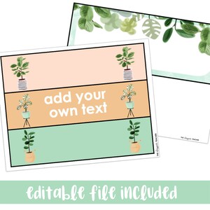 Plant Theme Editable Schedule Cards | Pastel Botanical Classroom ...
