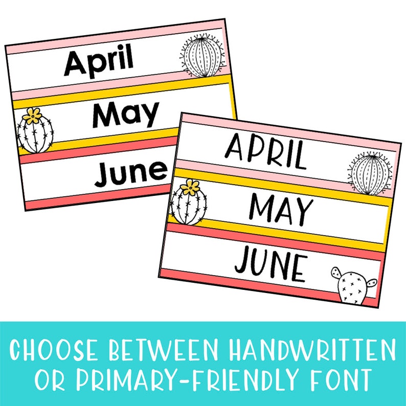 Editable Classroom Calendar Kit With Cactus Theme - Etsy