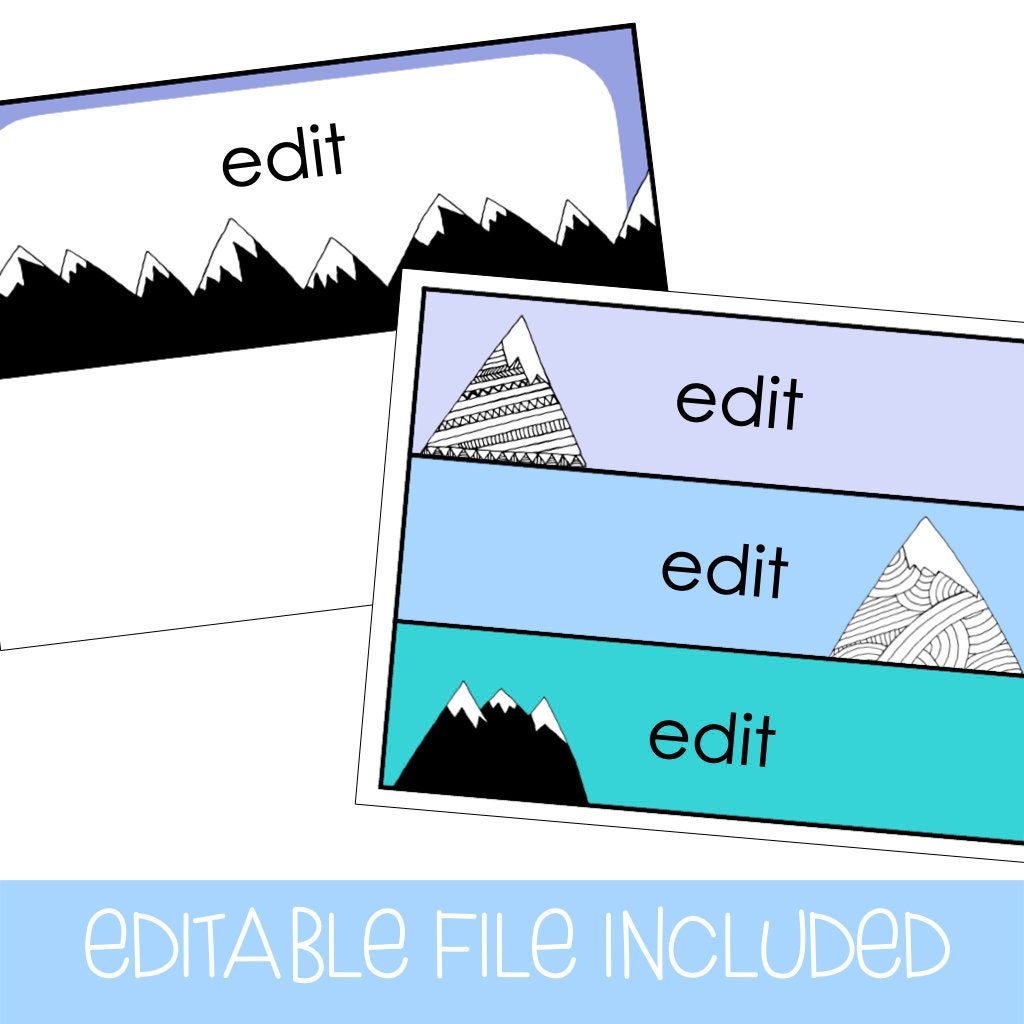 Editable Schedule Cards With Mountain Theme - Etsy