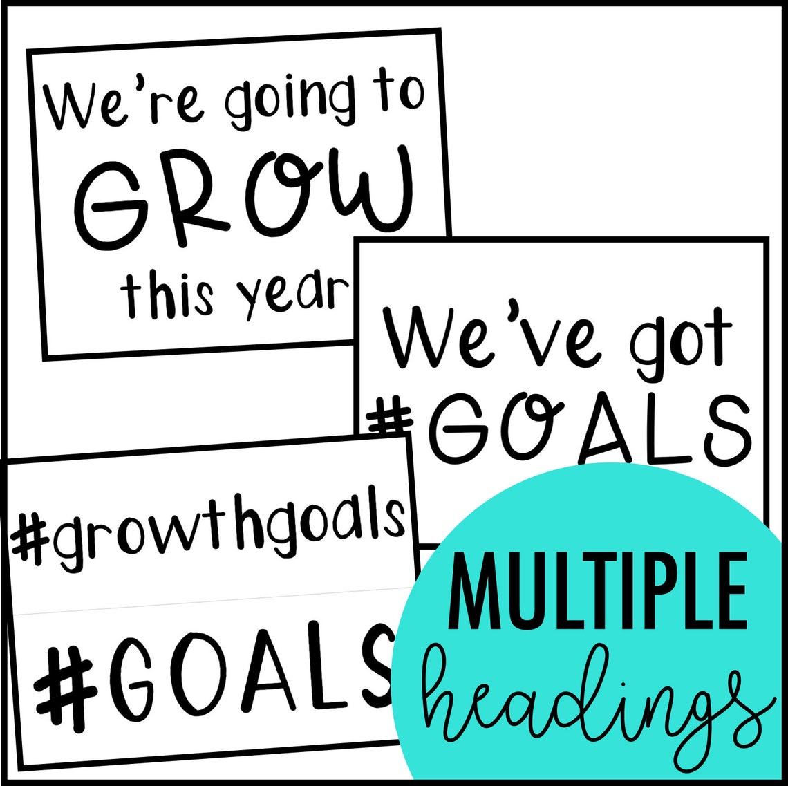 Goal Setting Bulletin Board & Cactus Craft Growth Mindset Back to ...