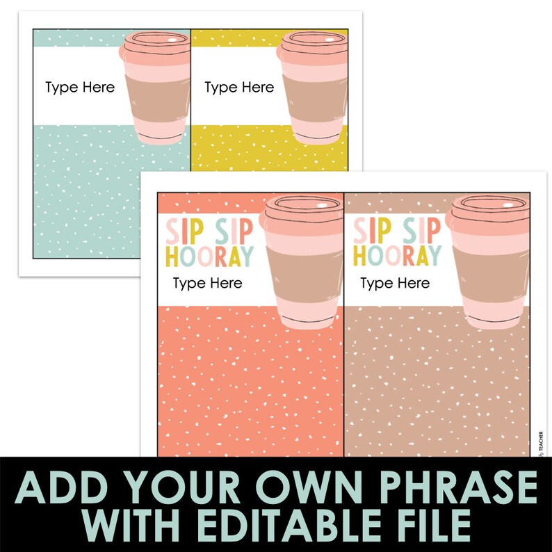 Coffee Shop Gift Card Holder Sip Sip Hooray Thank You Gift - Etsy