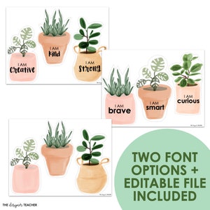 Plant Affirmation Station Mirror Display Botanical Boho Classroom Decor ...