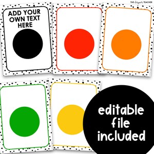 Editable Classroom Color Posters With Black & White Boho Dalmatian Dots ...