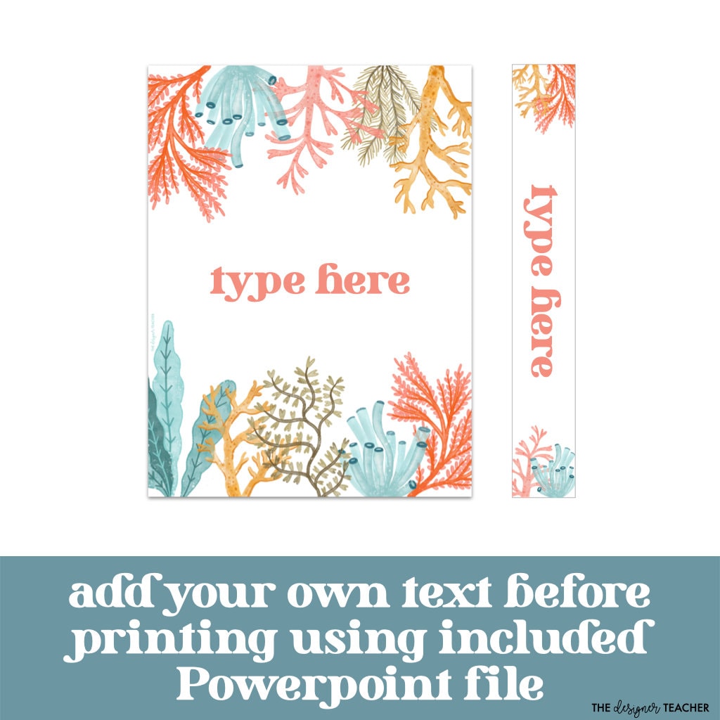 Ocean Theme Under the Sea Editable Binder Covers & Spines | Printable ...