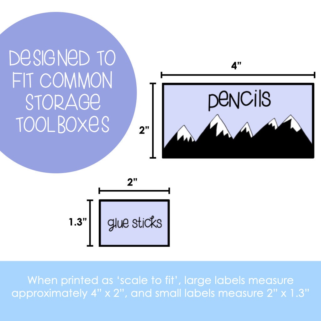 Editable Teacher Toolbox Labels With Mountain Theme - Etsy