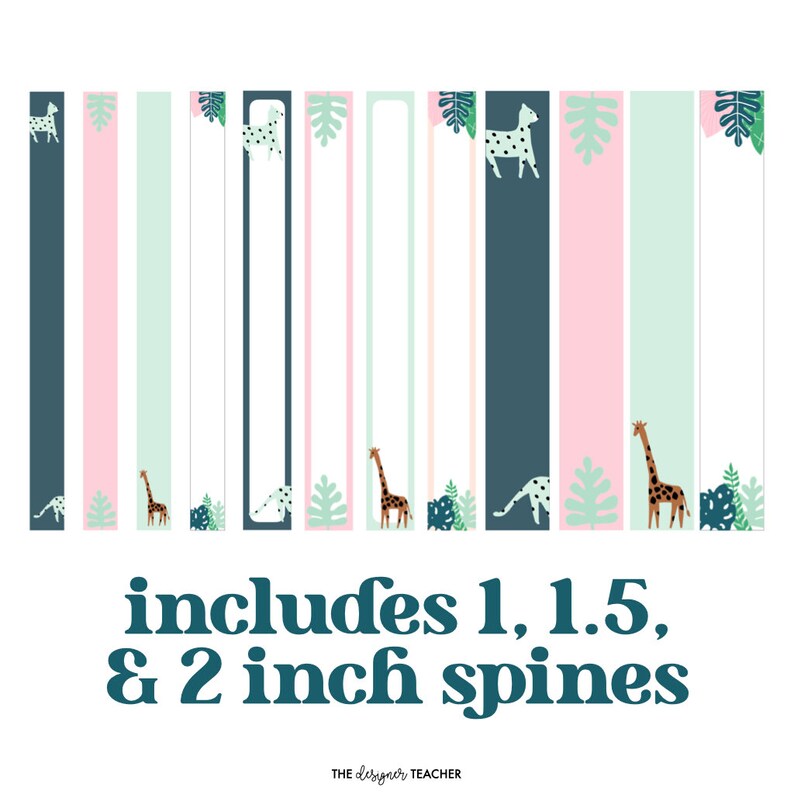 Modern Tropical Jungle Editable Binder Covers & Spines for - Etsy