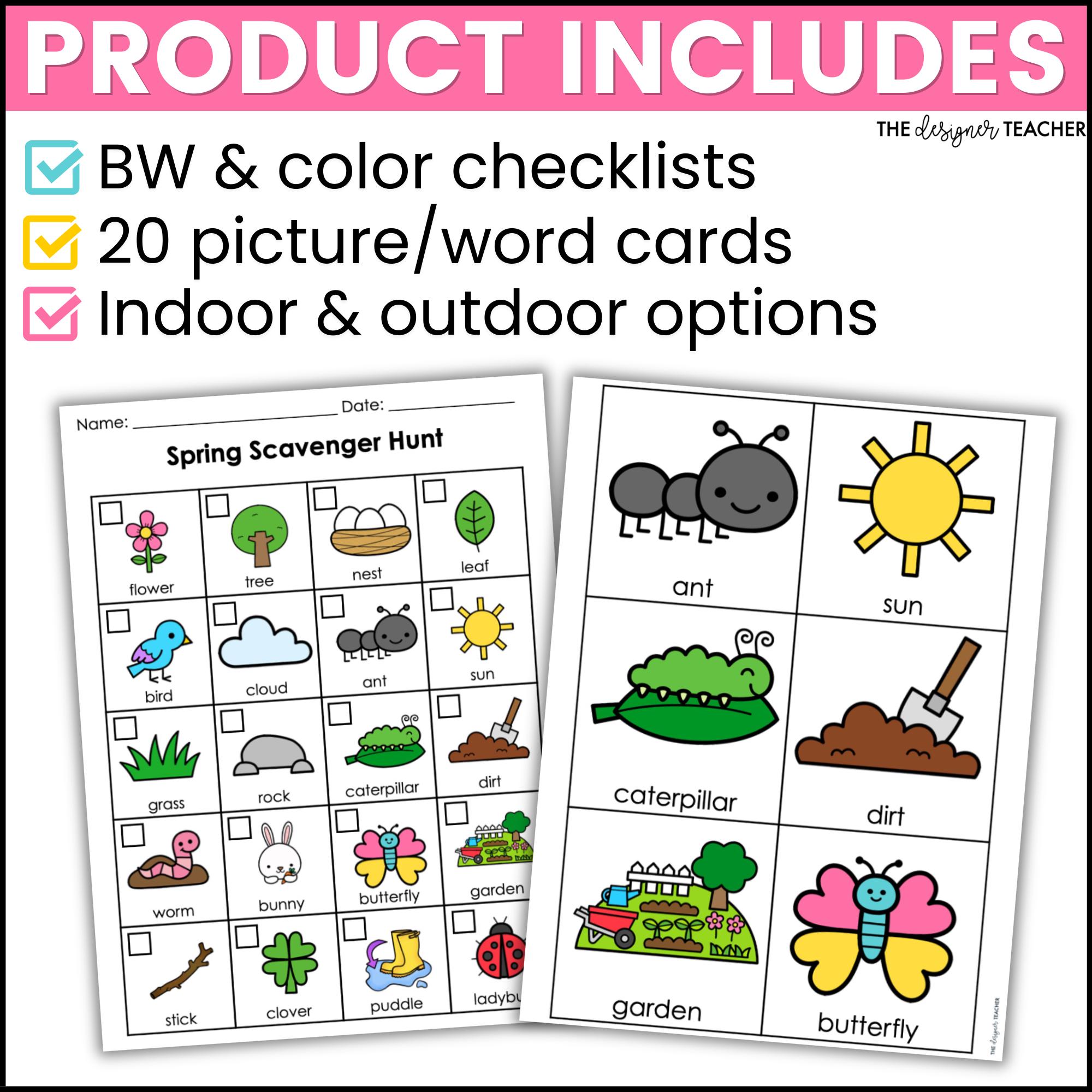 Spring Scavenger Hunt Nature Walk Indoor Outdoor Activity - Etsy