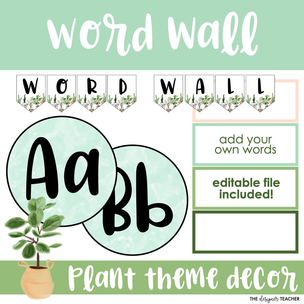 Plant Theme Classroom Word Wall Botanical Classroom Decor - Etsy
