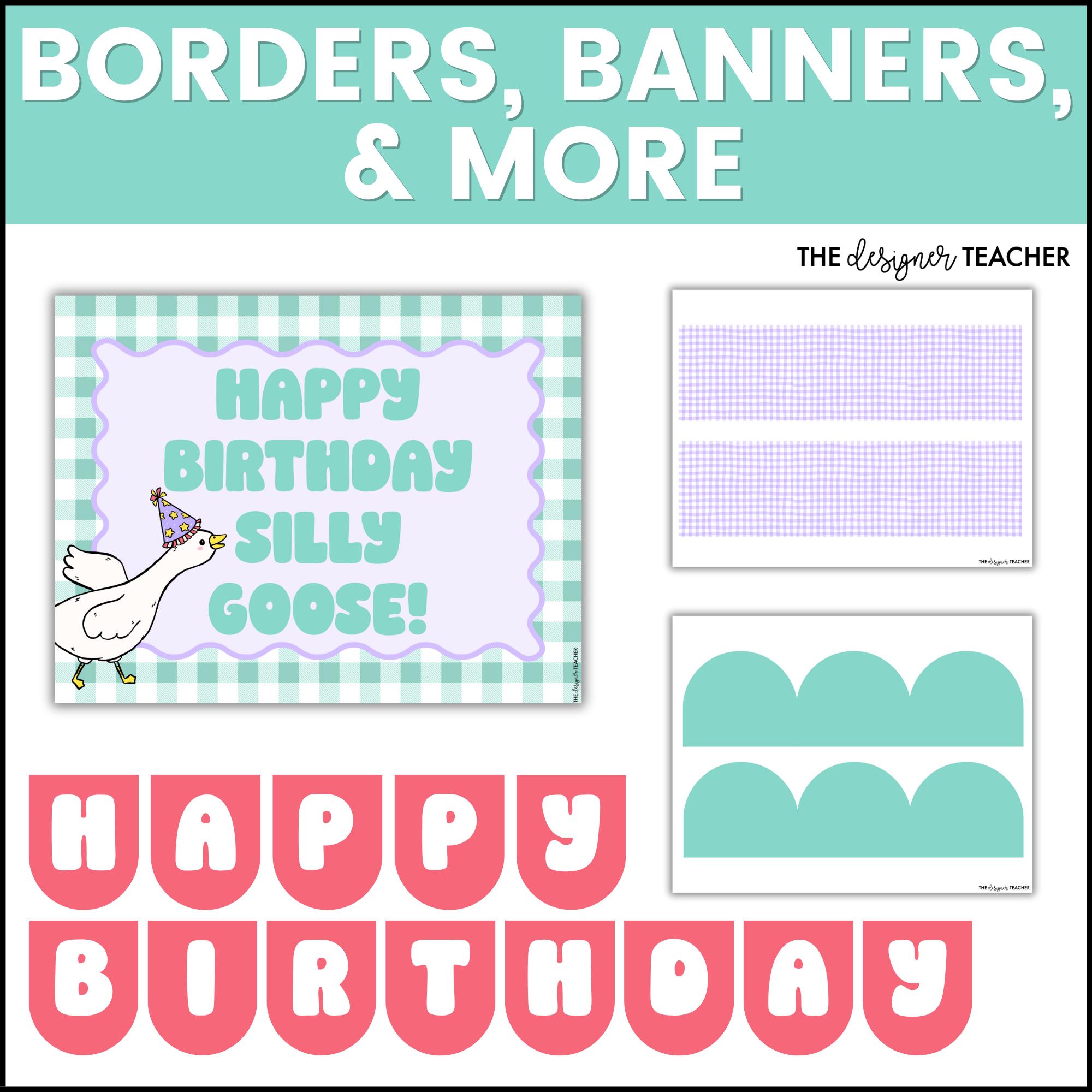 Editable Classroom Birthday Chart and Bulletin Board Display | Silly ...