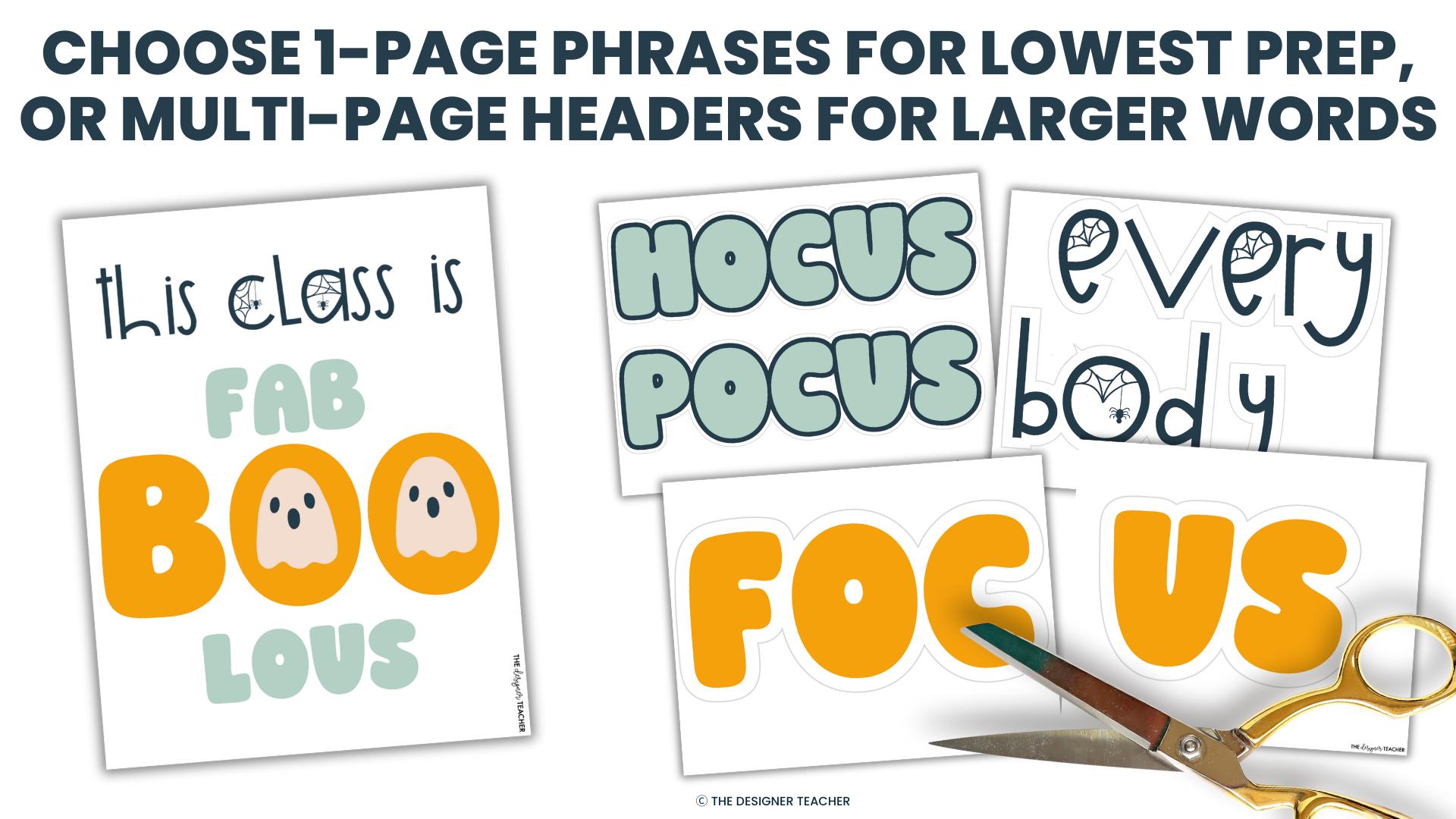 Halloween Fall October Bulletin Board Kit Ghost Pumpkin Hocus Pocus Fun ...