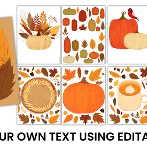 Thanksgiving Printable Posters Signs Art Prints, Fall Autumn Gratitude ...