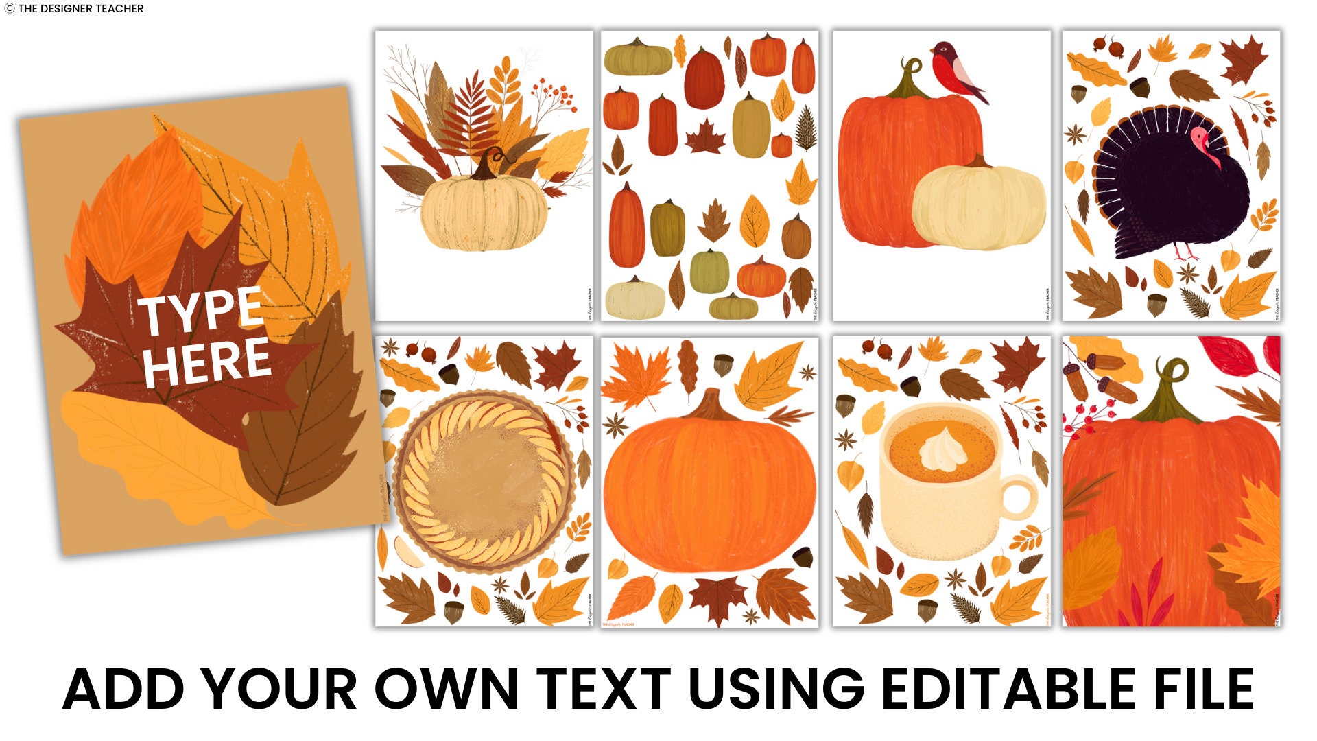 Thanksgiving Printable Posters Signs Art Prints, Fall Autumn Gratitude ...