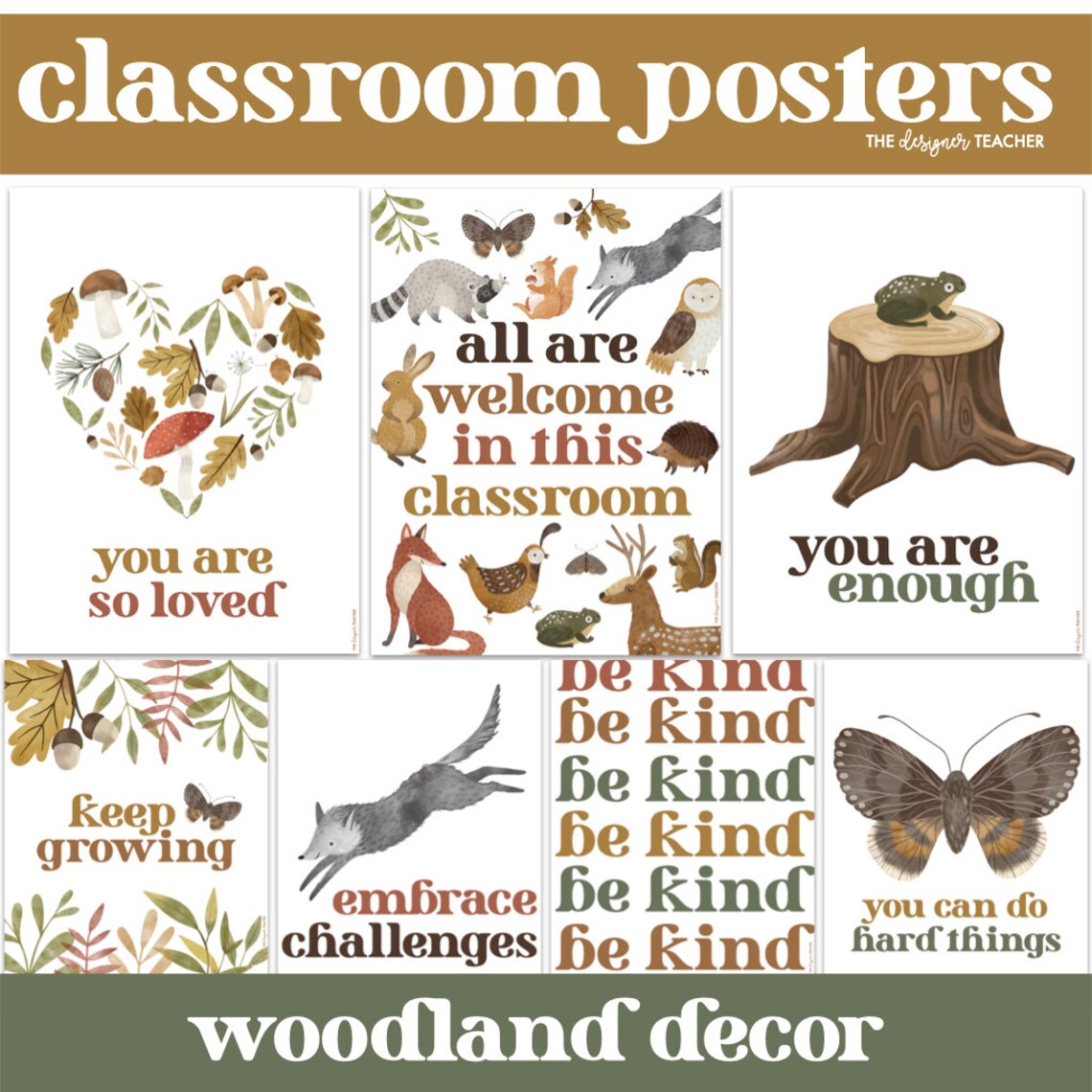 Inspirational Growth Mindset Inclusive Boho Woodland Forest Classroom ...