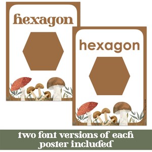 Boho Watercolor Woodland 2D and 3D Shapes Posters Classroom - Etsy