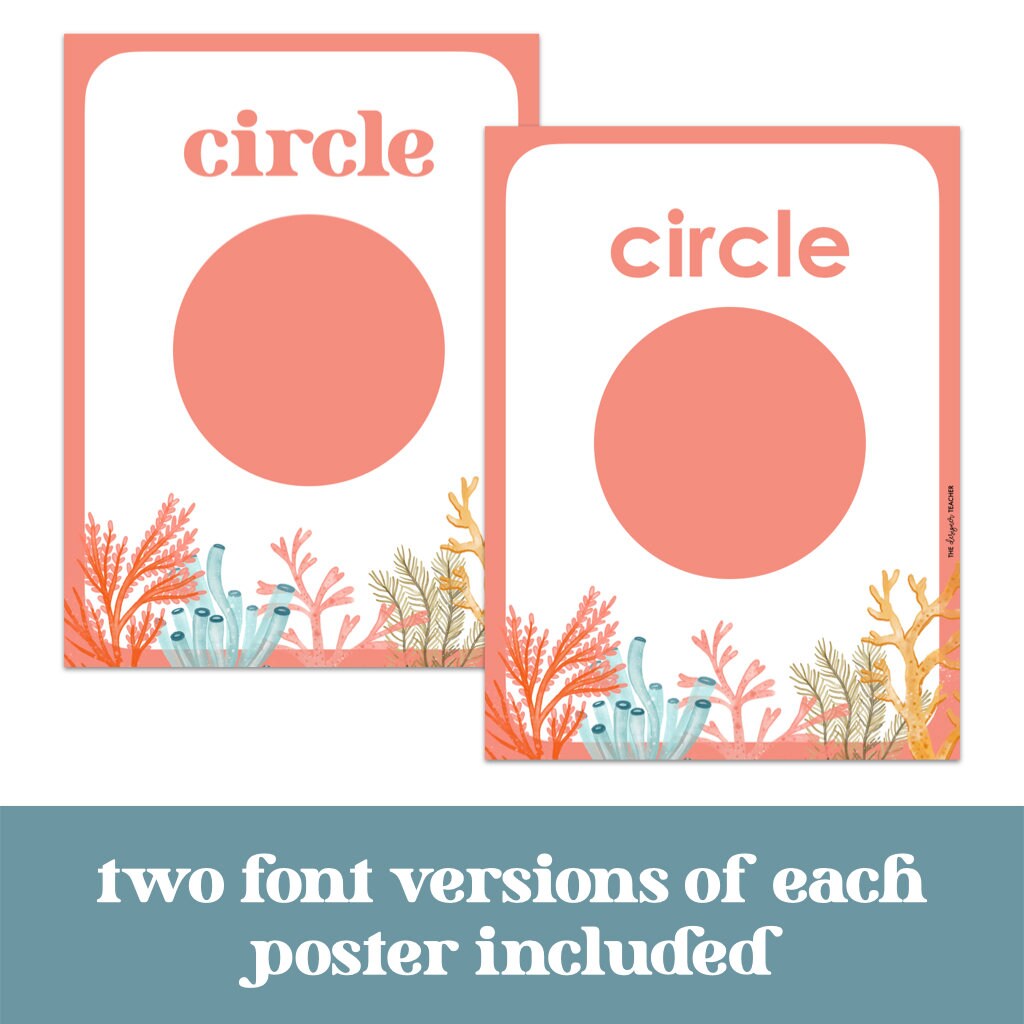 Ocean Theme Under the Sea 2D and 3D Shapes Posters - Etsy