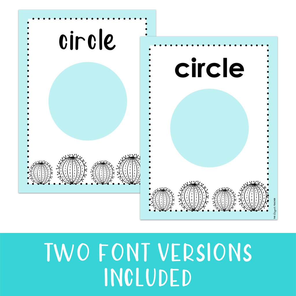 Cactus Theme 2D and 3D Shapes Posters Bright Plant Classroom Decor - Etsy