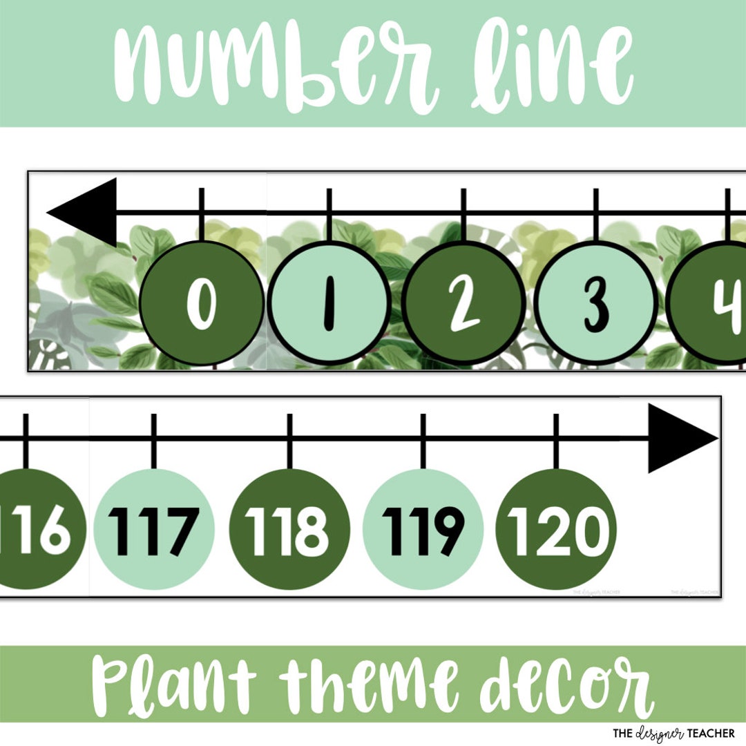 Plant Boho Pastel Theme Number Line to 120 or 100 Classroom Decor ...