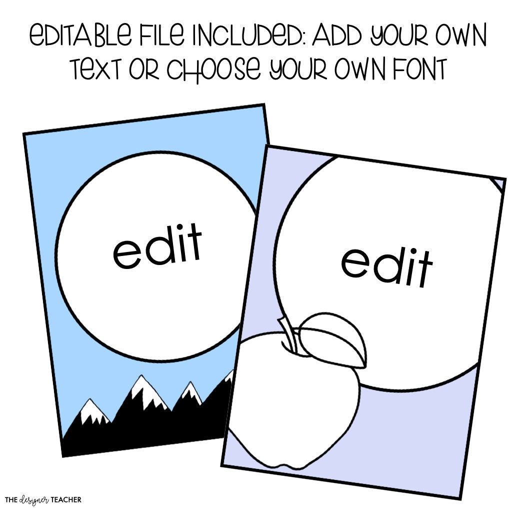 Alphabet Posters: Print, Cursive & Picture Cues Mountain Theme - Etsy