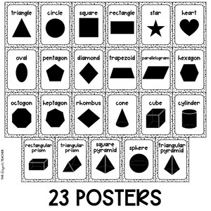 Editable 2D and 3D Shapes Posters With Black & White Boho Dalmatian ...