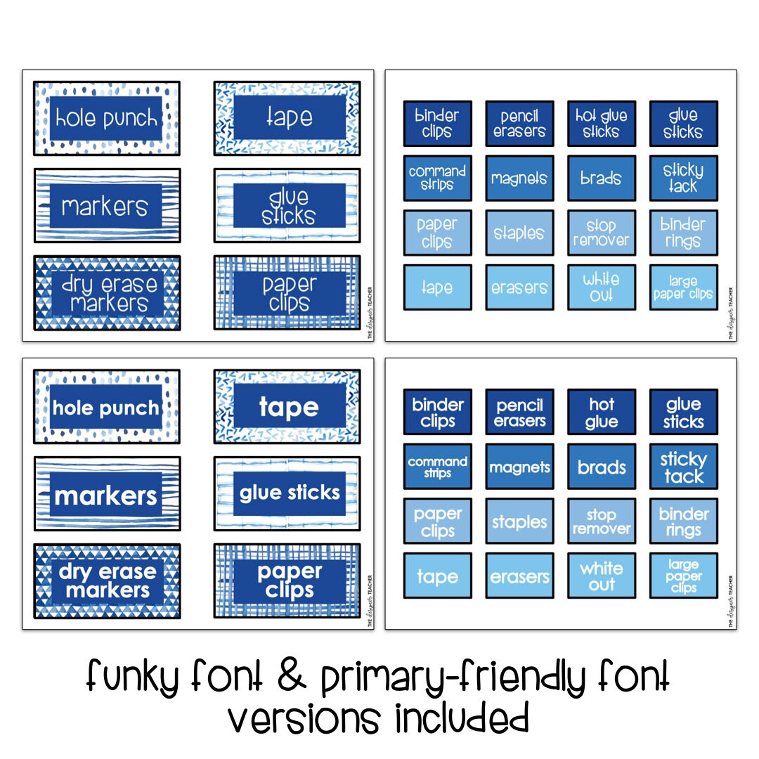 Editable Teacher Toolbox Labels With Blue Watercolor Theme | Classroom ...
