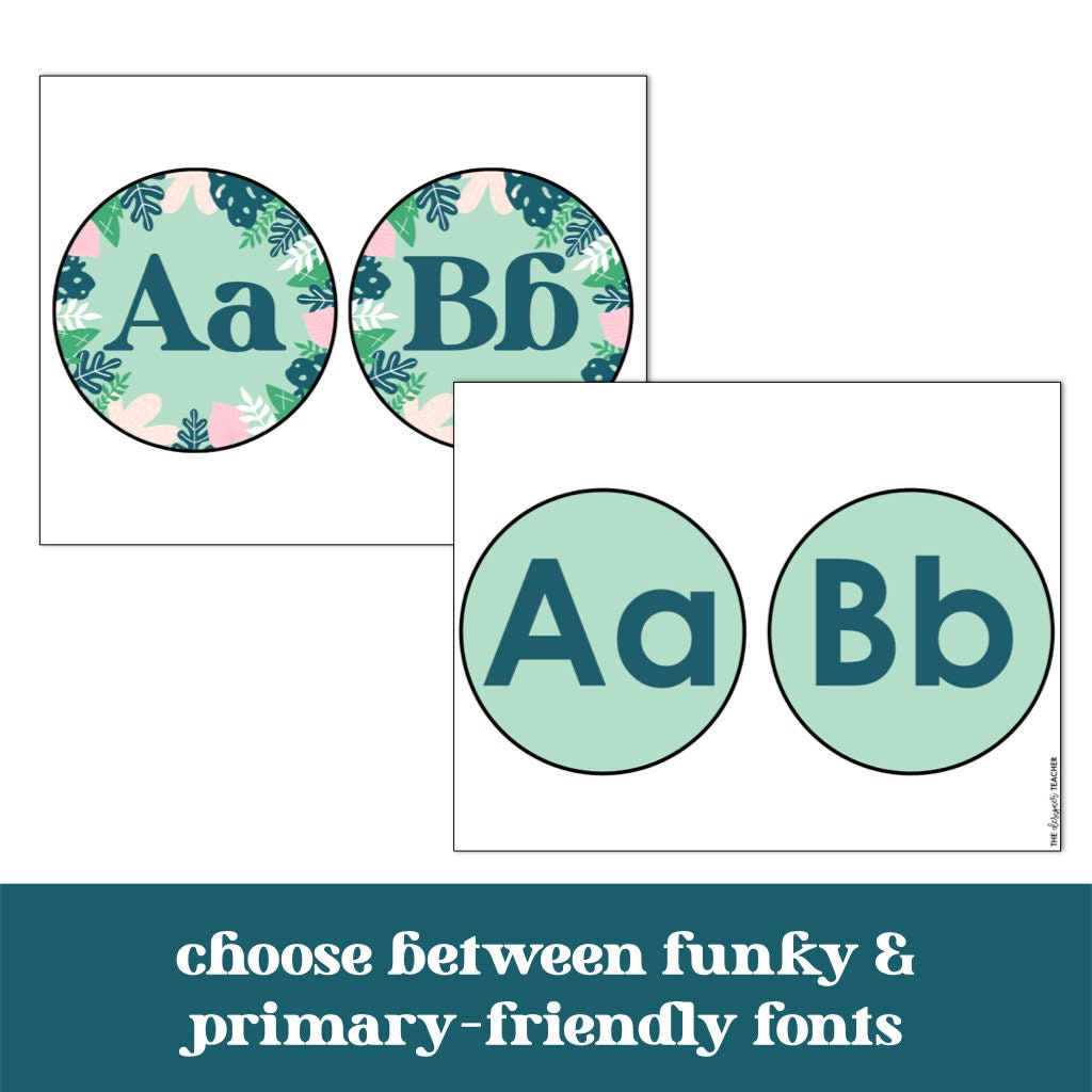 Editable Word Wall Display With Modern Tropical Jungle Theme ...