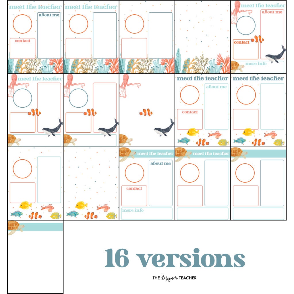 Ocean Theme Under the Sea Editable Meet the Teacher Template - Etsy