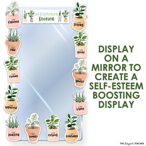 Plant Affirmation Station Mirror Display Botanical Boho Classroom Decor ...