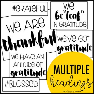 Fall Leaves November Bulletin Board Kit Ideas • Gratitude Thankfulness ...