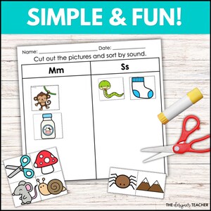 Beginning Letter Sound Identification Recognition Cut and Paste ...