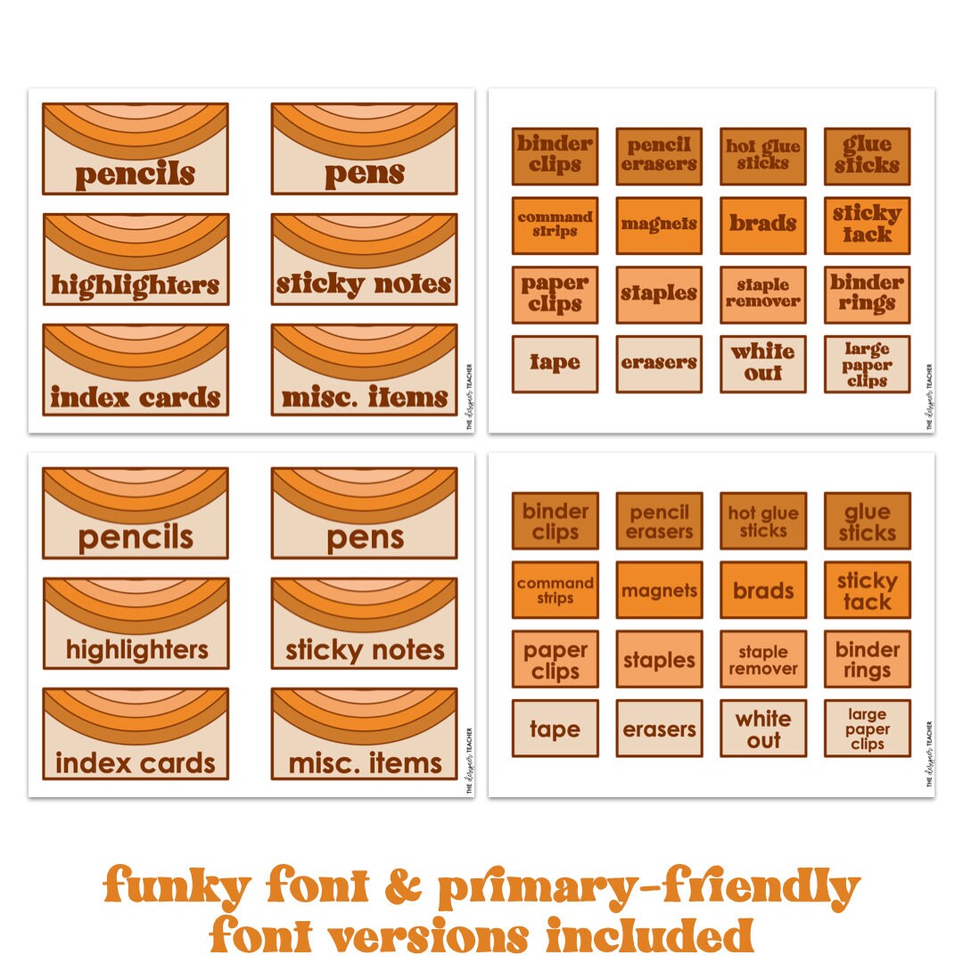 Editable Sunny Boho Retro Teacher Toolbox Classroom Labels - Etsy