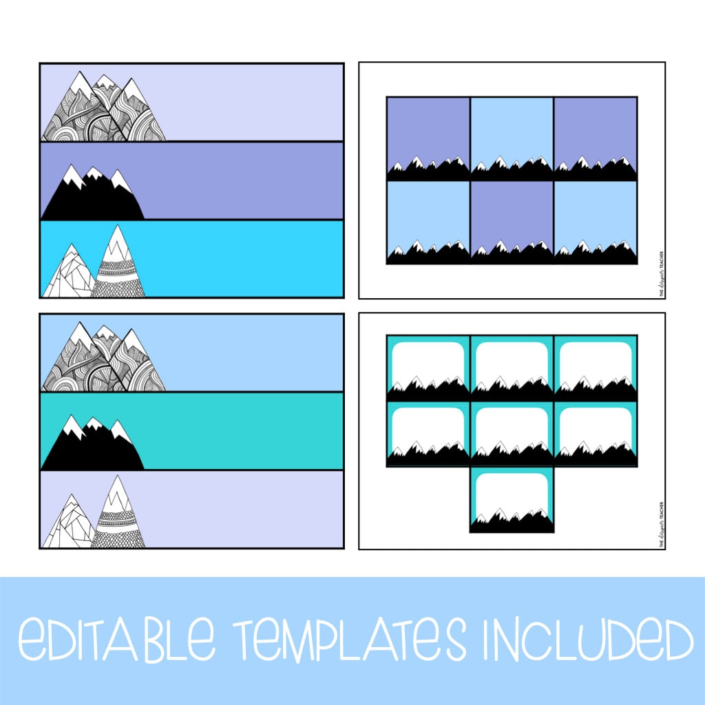 Editable Classroom Calendar Kit With Mountain Theme - Etsy