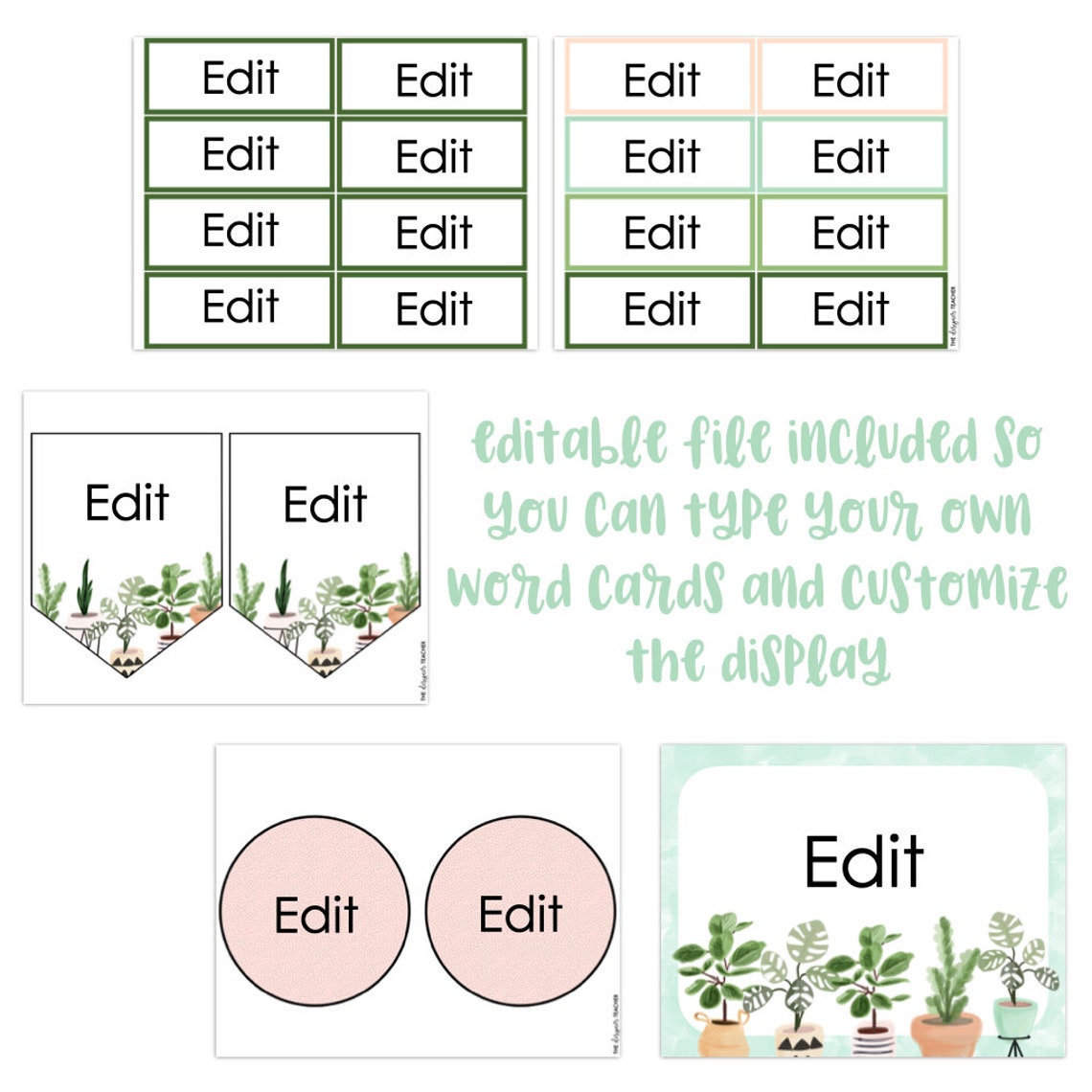 Plant Theme Classroom Word Wall Botanical Classroom Decor - Etsy
