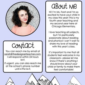 Mountain Theme Editable Meet the Teacher Template Mountain Classroom ...
