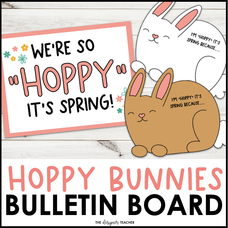 Spring Easter March April Bulletin Board: Hoppy Bunny Rabbit Craft ...