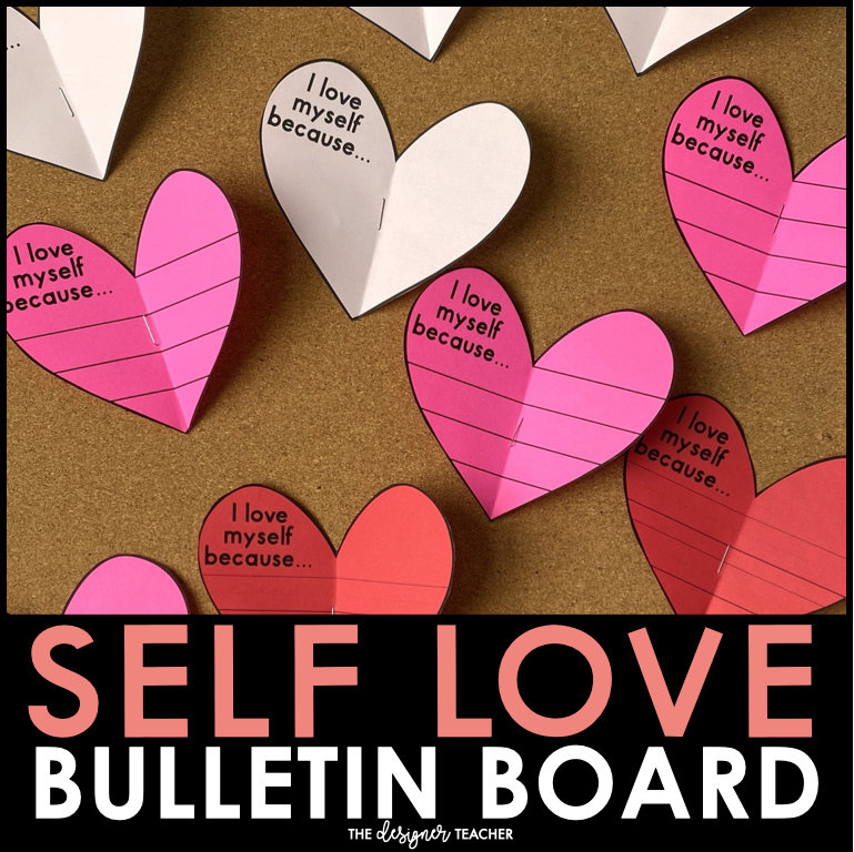 Self Love Bulletin Board Activity and Heart Craft • Valentine's Day ...
