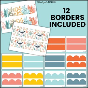 Editable Letter Banner Pennants & Bulletin Board Borders With Ocean ...