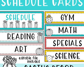 Watercolor Succulents Classroom Decor | Schedule Cards That Are ...