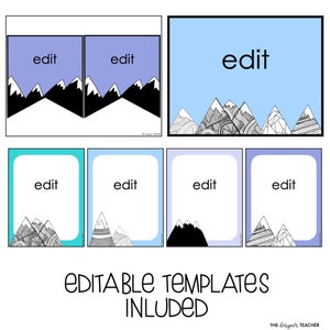 Editable Birthday Display With Mountain Theme - Etsy