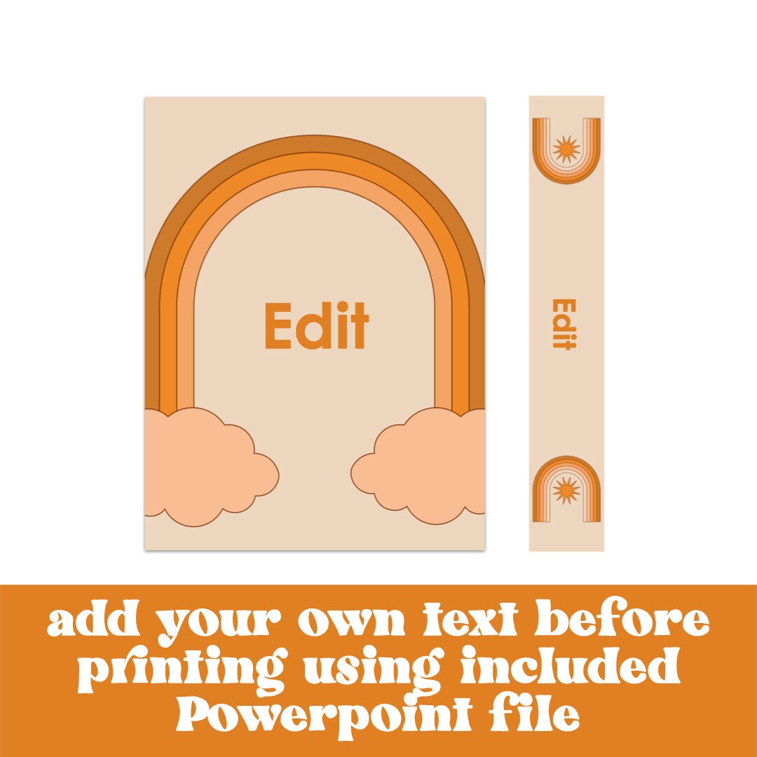 Editable Sunny Boho Retro Binder Covers & Spines Templates for ...