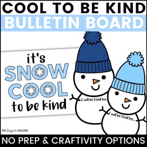 Winter Snowman Kindness Bulletin Board Craft & Door Decor - Etsy