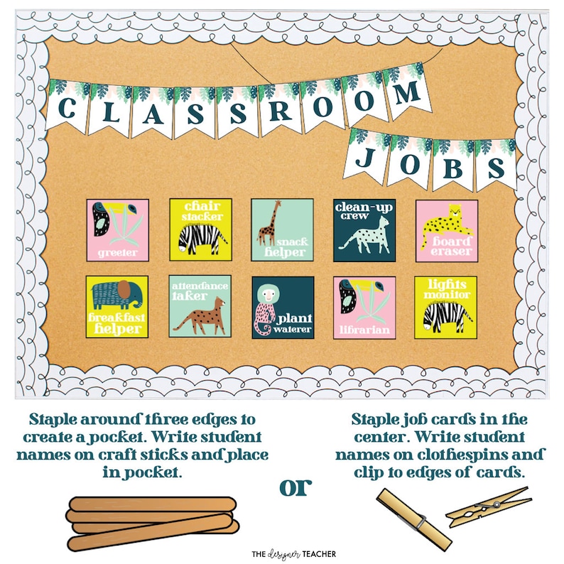 Editable Classroom Jobs Chart and Bulletin Board Display Modern ...