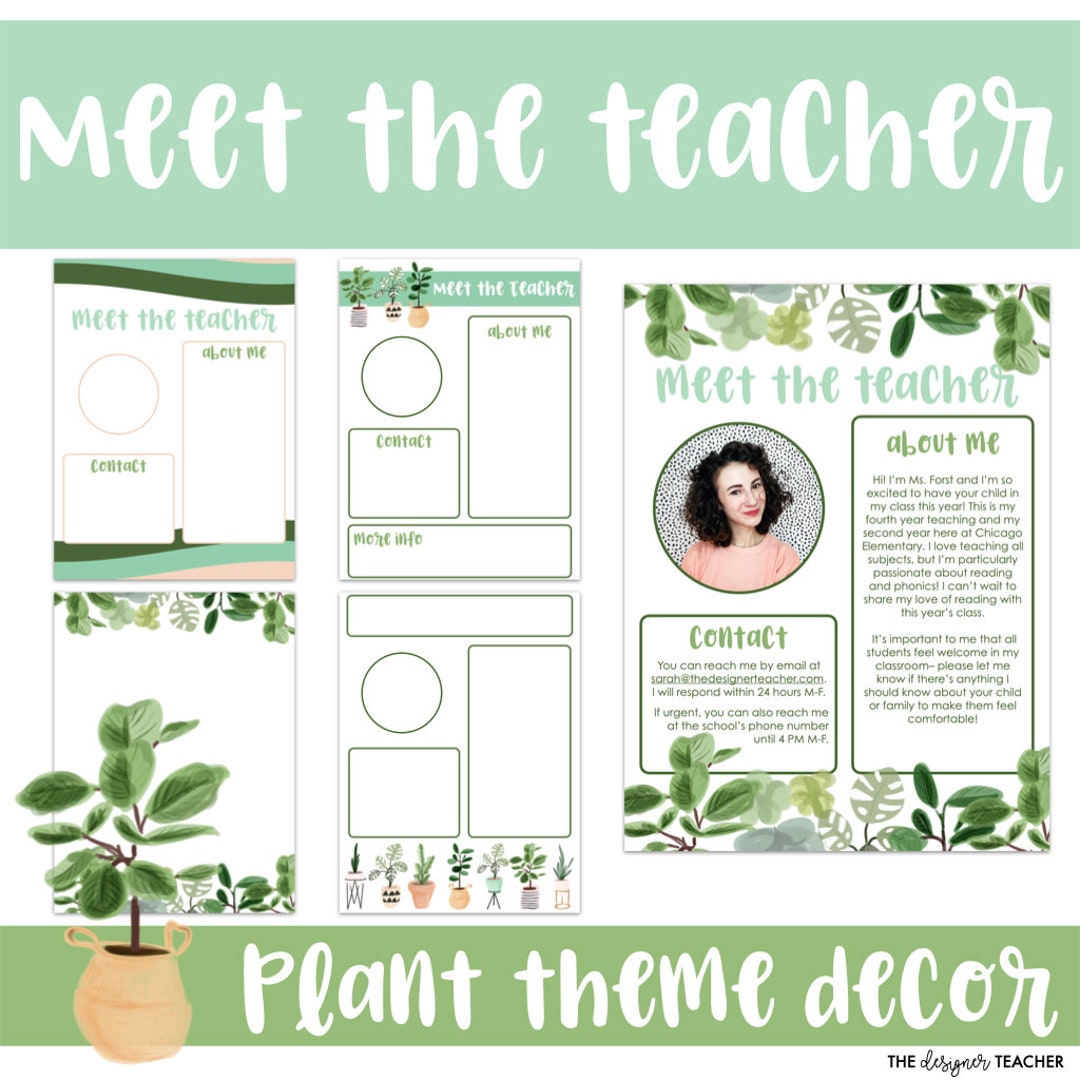 Plant Theme Editable Meet the Teacher Template for Back to School ...