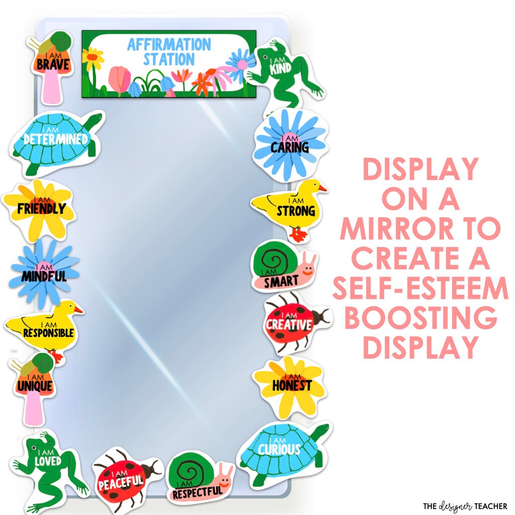 Bright Garden Flowers Theme Affirmation Station Mirror Display ...