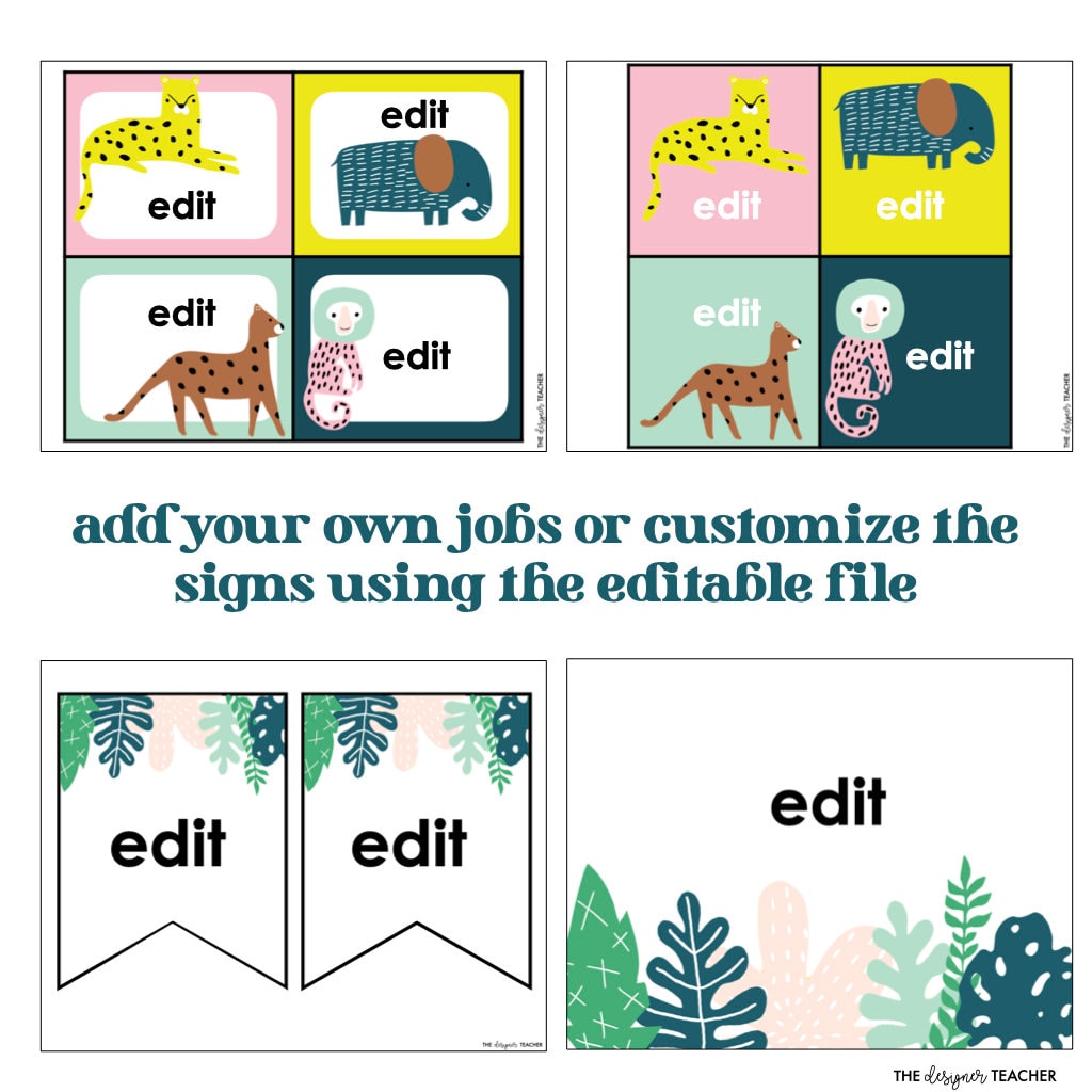 Editable Classroom Jobs Chart and Bulletin Board Display Modern ...