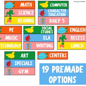 Editable Schedule Cards With Bright Garden Theme Classroom Decor ...
