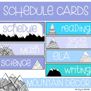 Editable Schedule Cards With Mountain Theme - Etsy