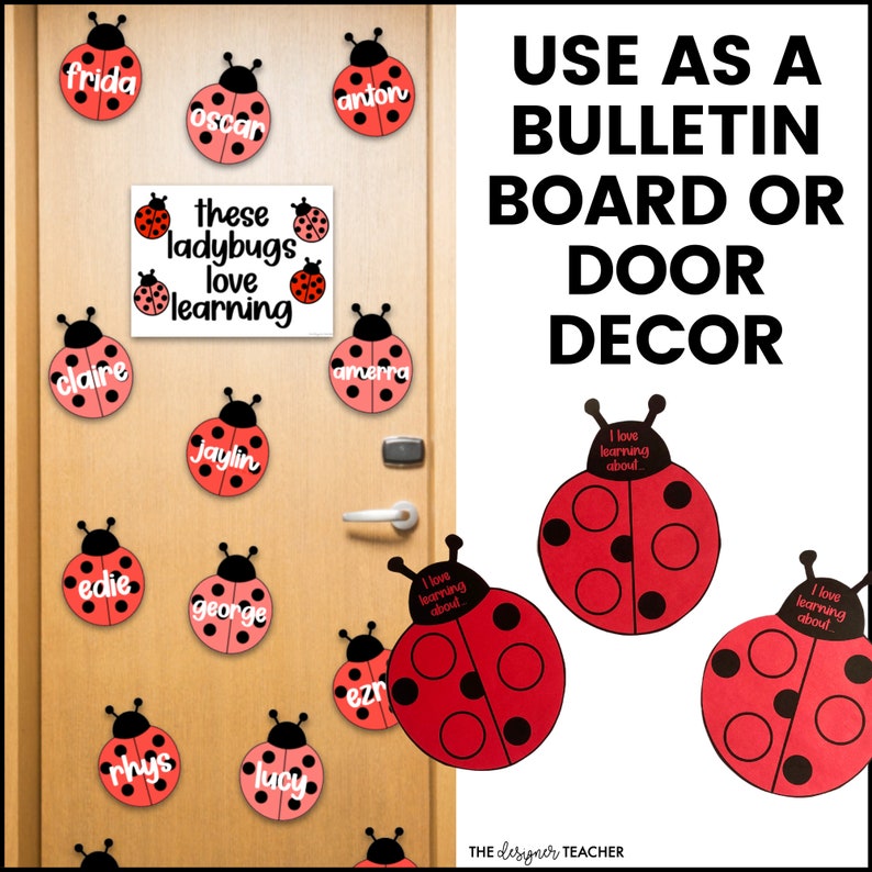 Spring March April May Ladybug Bulletin Board Craft and Door Decor - Etsy