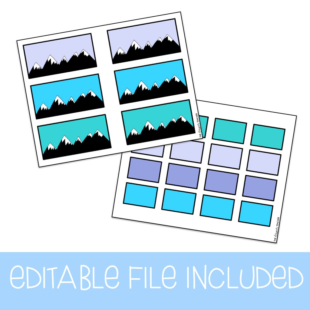 Editable Teacher Toolbox Labels With Mountain Theme - Etsy