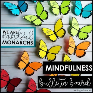 Mindful Monarchs Bulletin Board • Mindfulness Spring Butterfly Bulletin ...